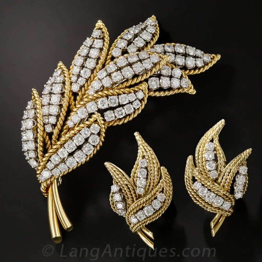 Fifties_Diamond_Leaf_Suite – Antique Jewelry University