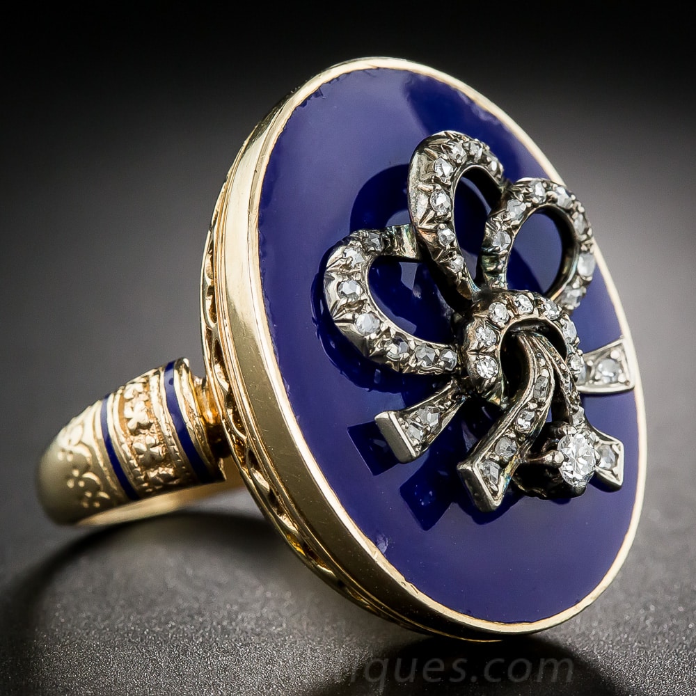 Victorian_Blue_Enamel_Diamond_Ring – Antique Jewelry University