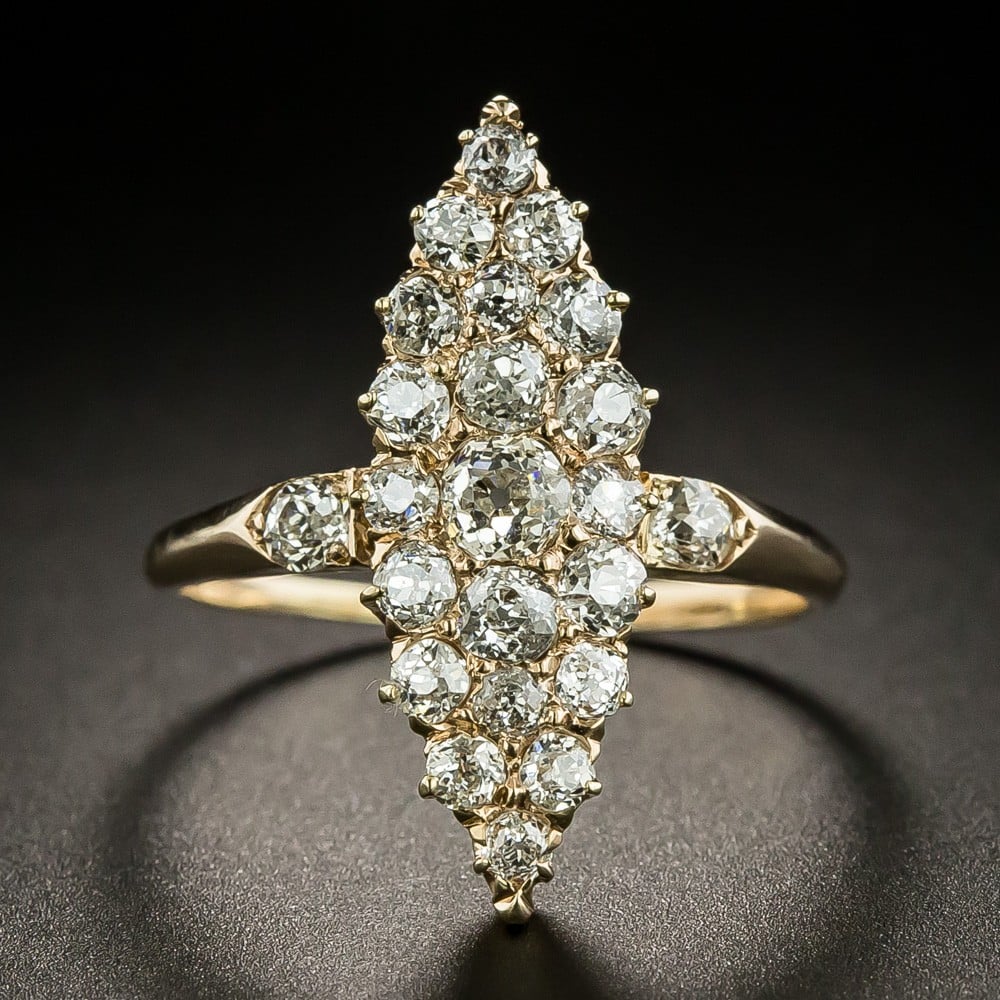 Victorian Diamond Navette-Shaped Dinner Ring. – Antique Jewelry University