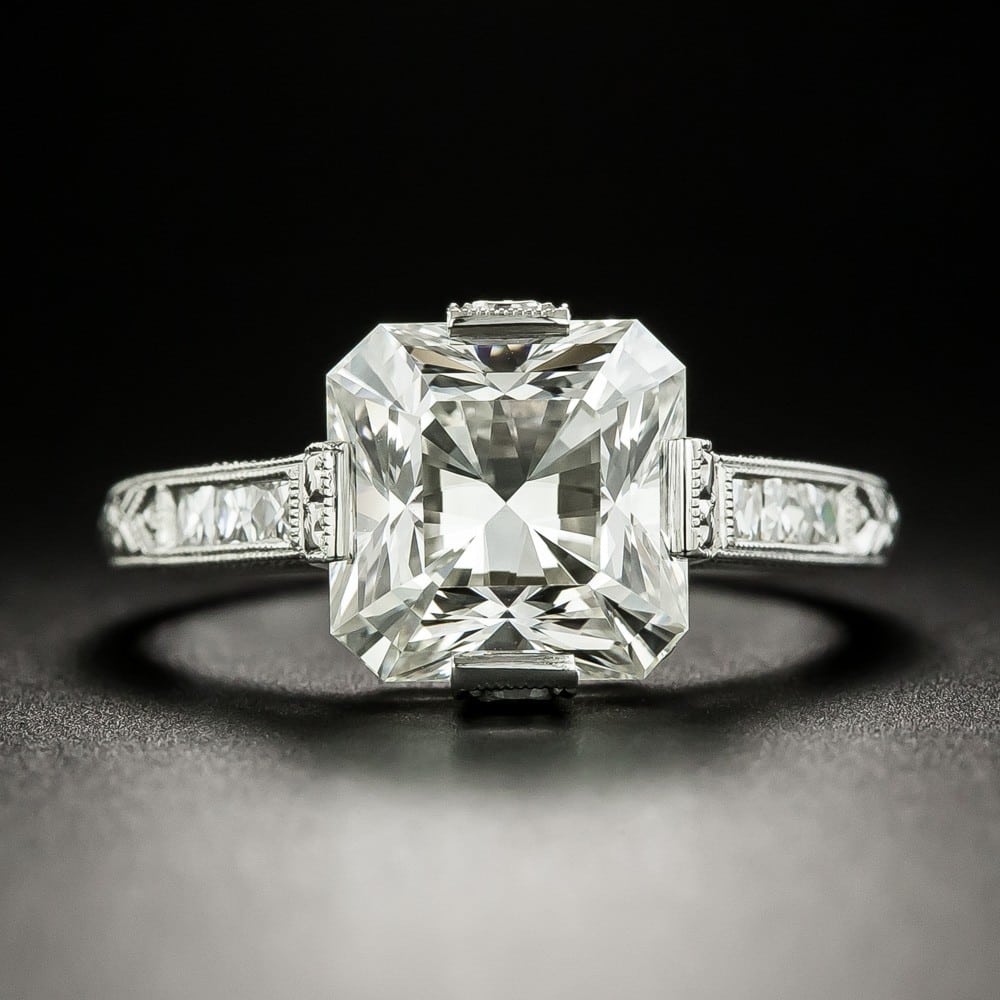 Square Cut Diamond Engagement Ring. – Antique Jewelry University